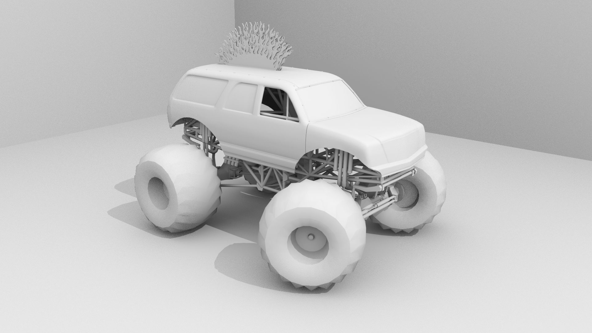 3D model Monster Truck Mohawk VR / AR / low-poly | CGTrader