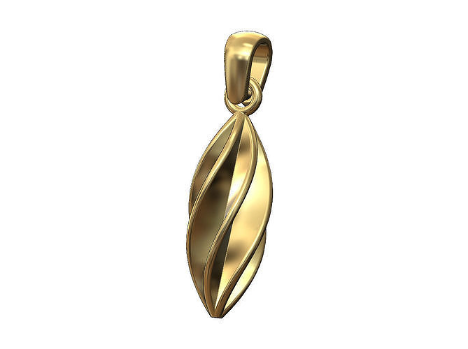 Twisted leaf pattern pendant bail and charm 3D model 3D printable ...