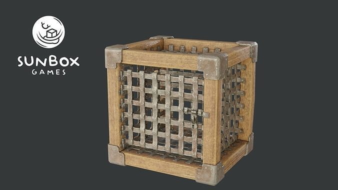 3D model Large Iron Cage With Lock VR / AR / low-poly | CGTrader