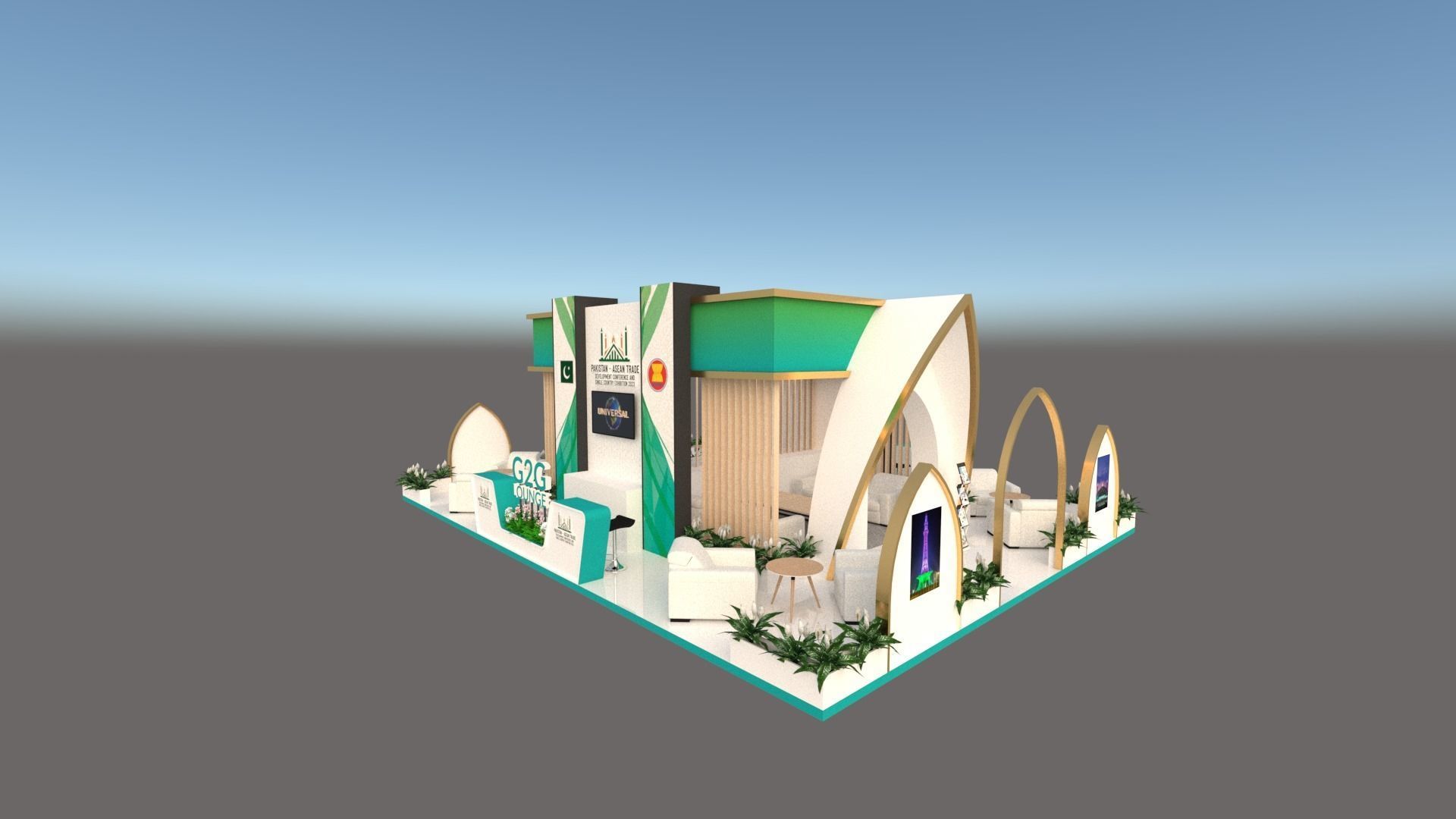 3D model Arabic Exhibition Booth Design VR / AR / low-poly | CGTrader