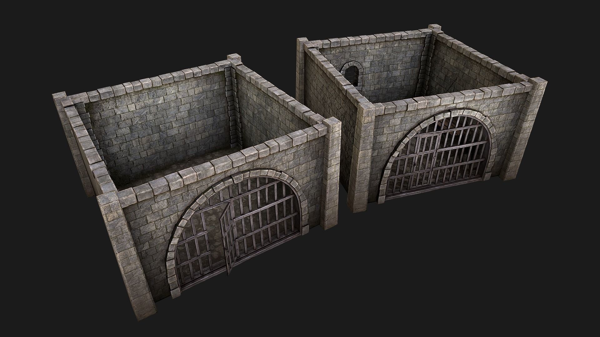 3D model Medieval Dungeon Prison Set VR / AR / low-poly | CGTrader