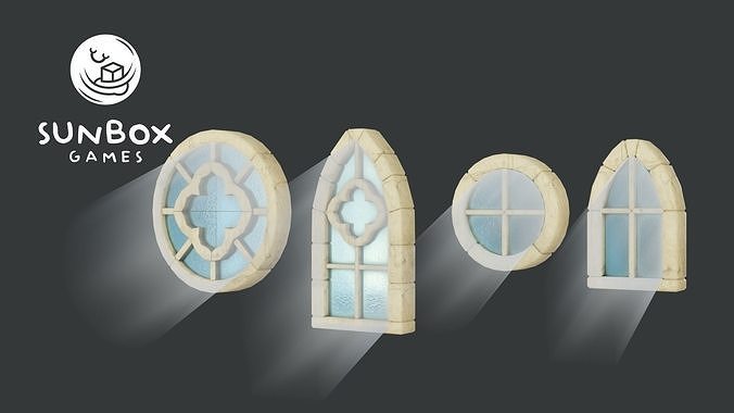 3D model Renaisance Stone Windows With God Rays VR / AR / low-poly ...