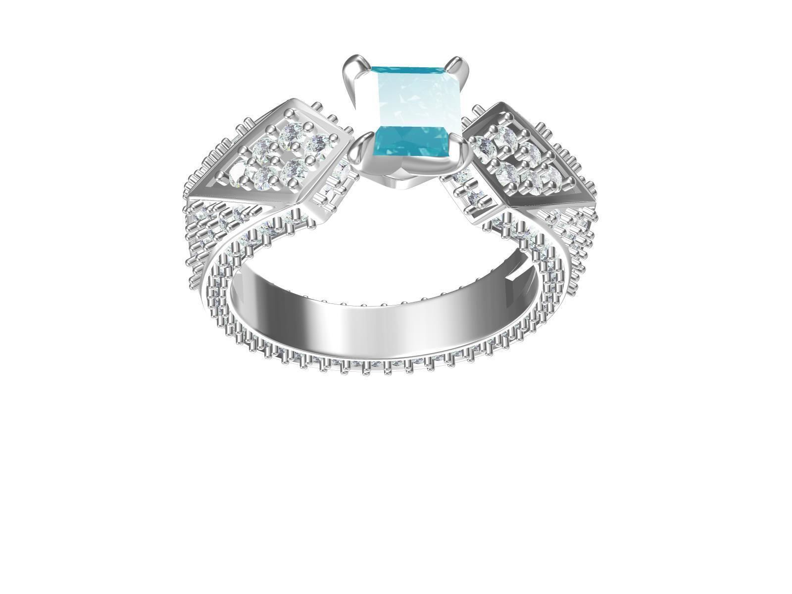 pyramid Cut Wedding Ring 01 3D model 3D printable | CGTrader