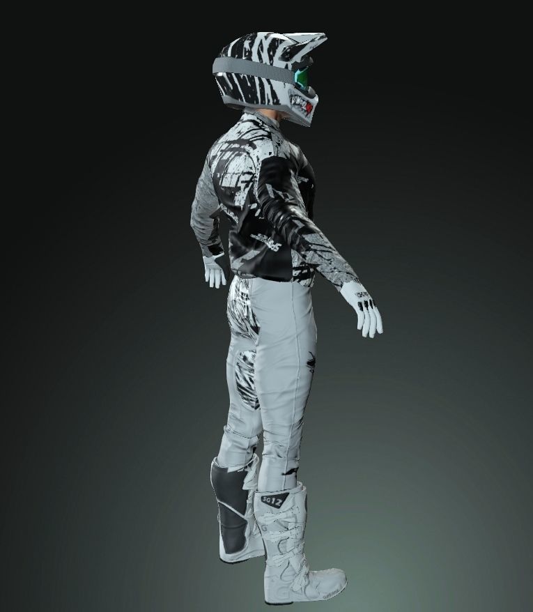 Biker motocross 3D model animated rigged | CGTrader