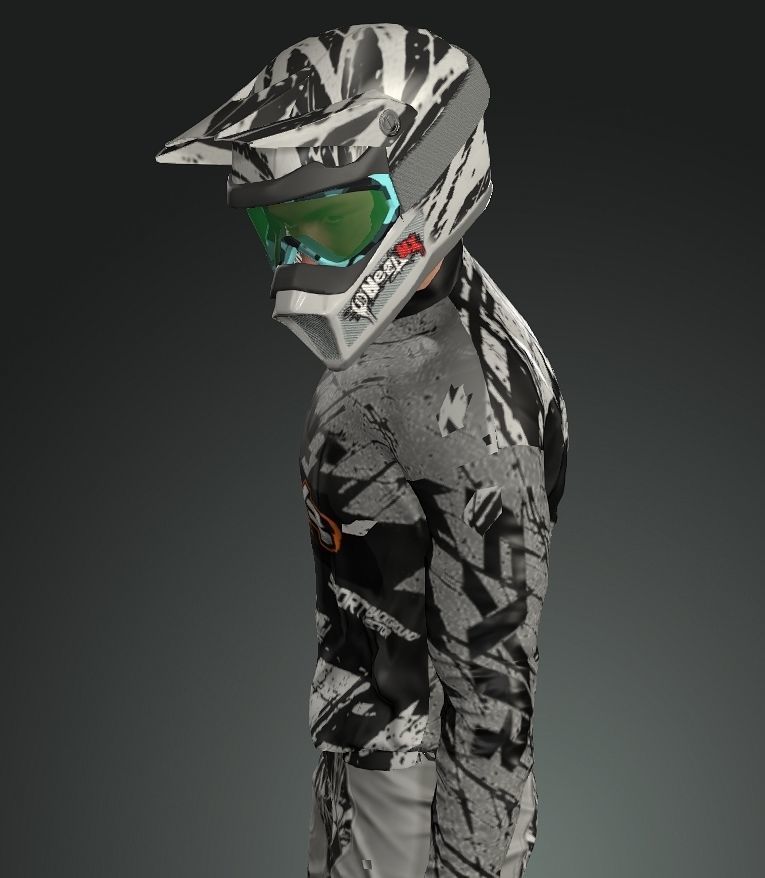 Biker motocross 3D model animated rigged | CGTrader