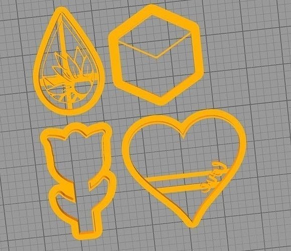 4 POLYMER CLAY CUTTER 4 DESIGNS 3D model | CGTrader