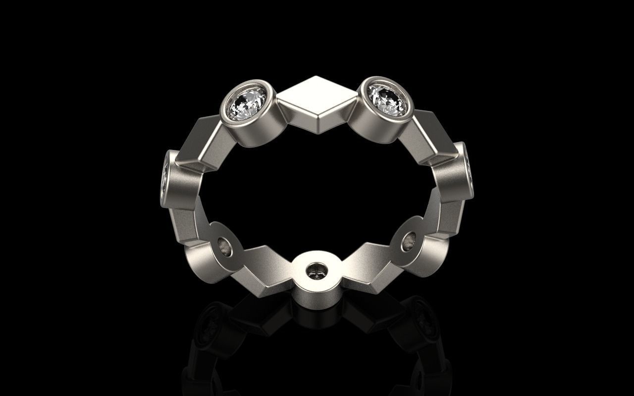 Rhombus ring model 317 3D model 3D printable | CGTrader