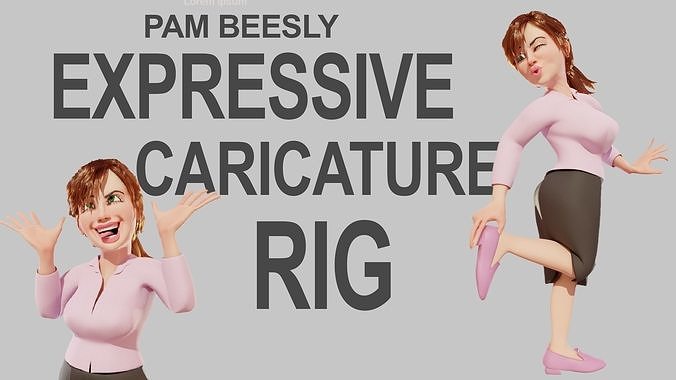 3D model Pam Beesly Caricature Rig VR / AR / low-poly | CGTrader