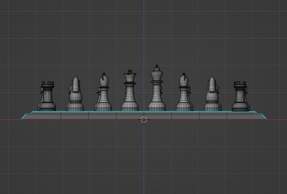 3D model 3D Chess Board and Individual Pieces VR / AR / low-poly | CGTrader