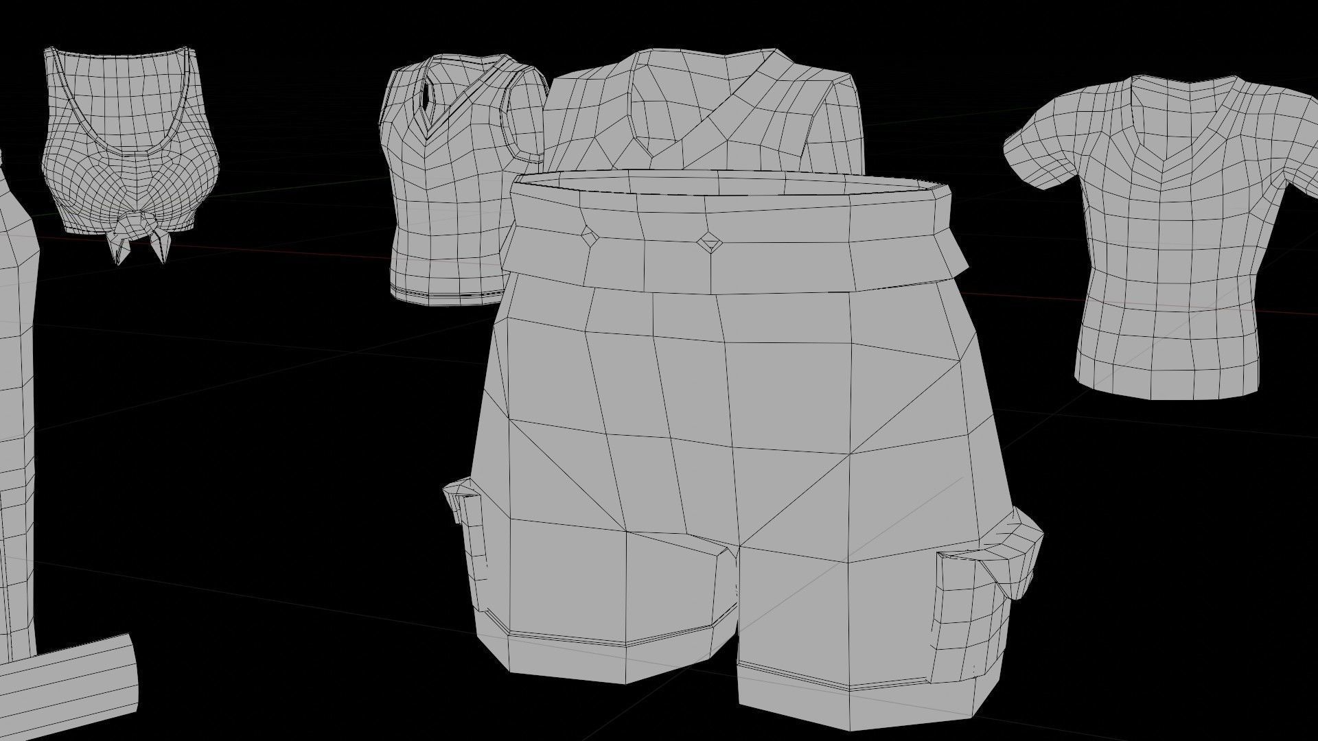 3D model a collection of clothes with pbr textures VR / AR / low-poly ...