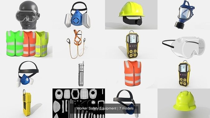3D Model Collection Worker Safety Equipment VR / AR / low-poly | CGTrader