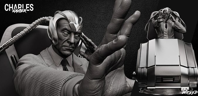 Wicked Marvel Charles Xavier Sculpture ready for 3d printing 3D model ...