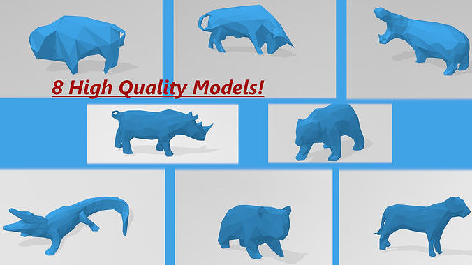 8 Pack Animal Bundle 8 Stunning Low-Poly Animal 3D Models 3D model 3D ...
