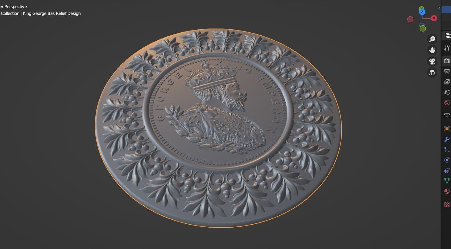 King George Bas Relief Design For Dies and CNC 3D model 3D printable ...