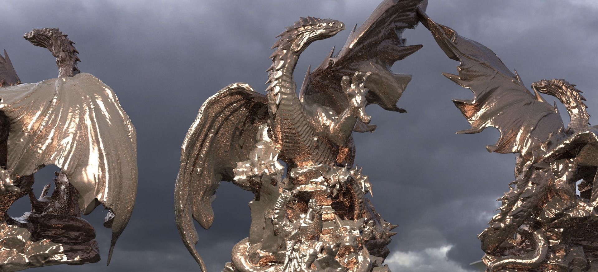 Great Wyvern Arthurian Dragon Statue 1 3D model | CGTrader