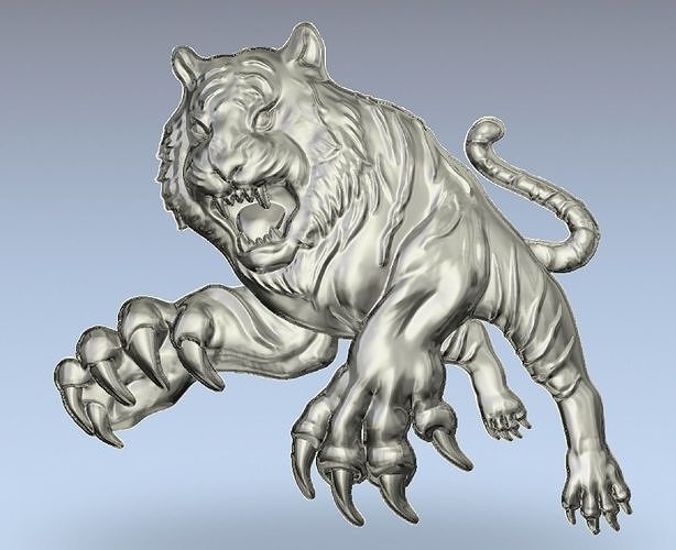 Chinese Tiger art relief sculpting hollow back part 3D model 3D ...