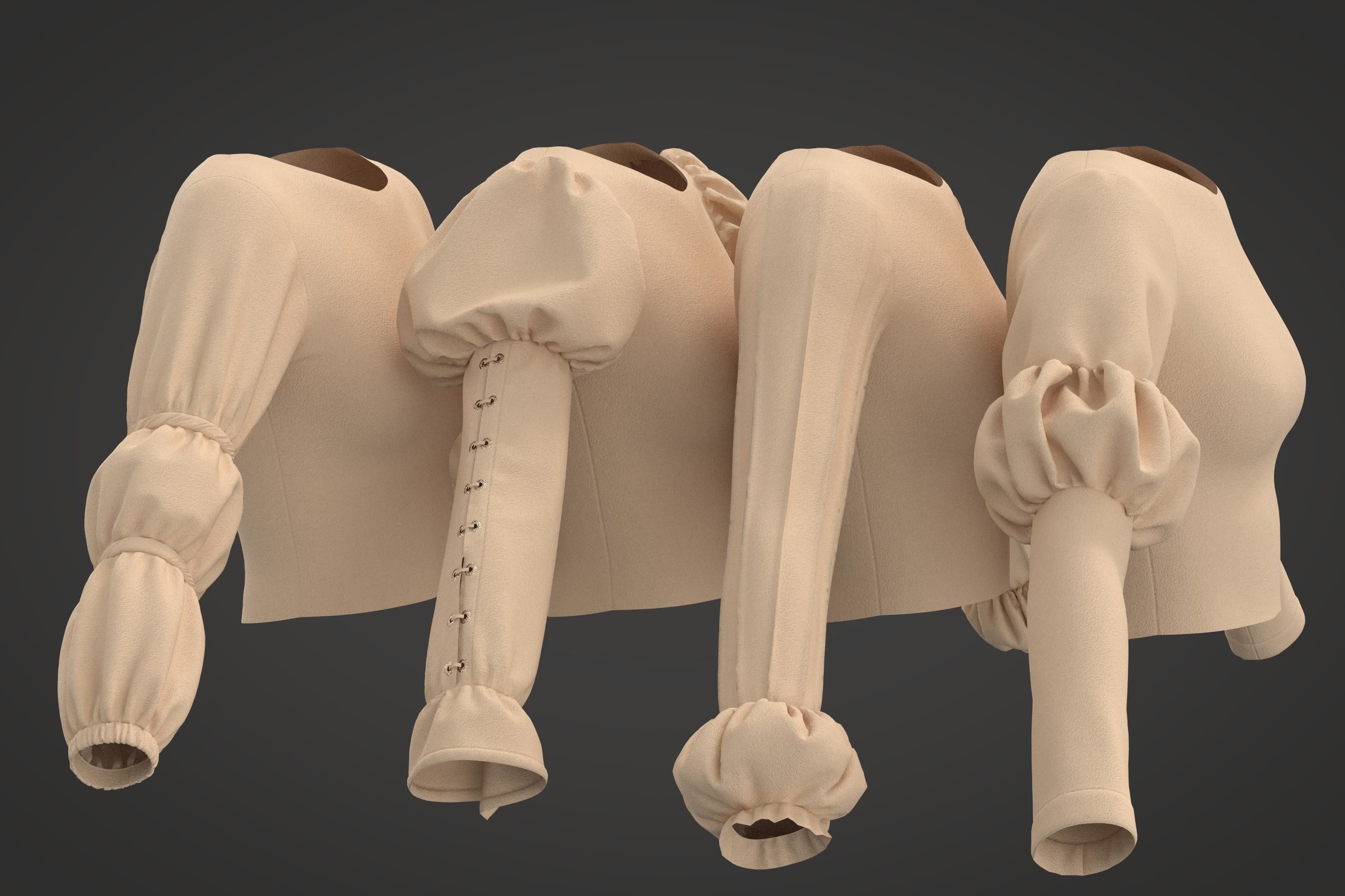 40 Women Sleeves 3D model | CGTrader