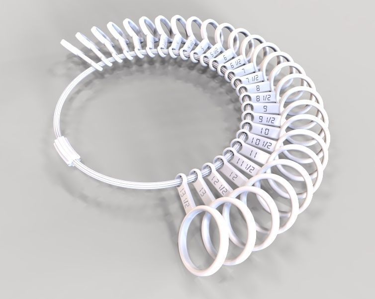 Steel Finger Ring Sizer 3D model 3D printable | CGTrader