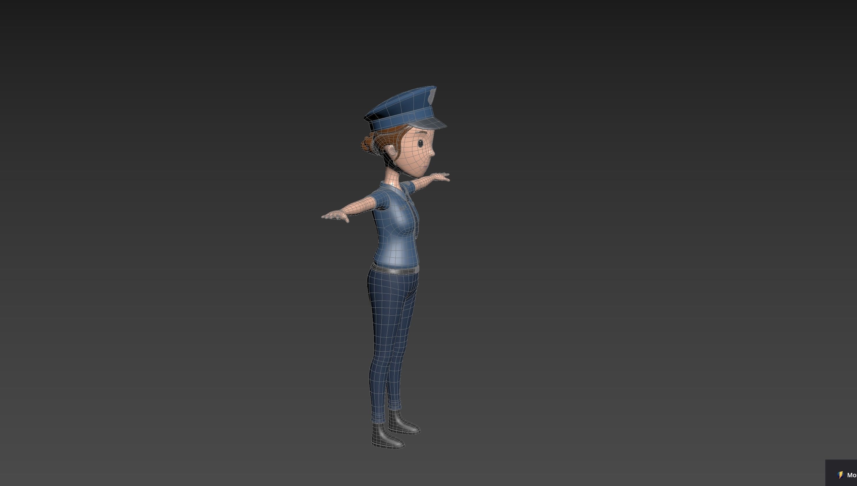 CartoonGirl036 Female Police 3D model | CGTrader