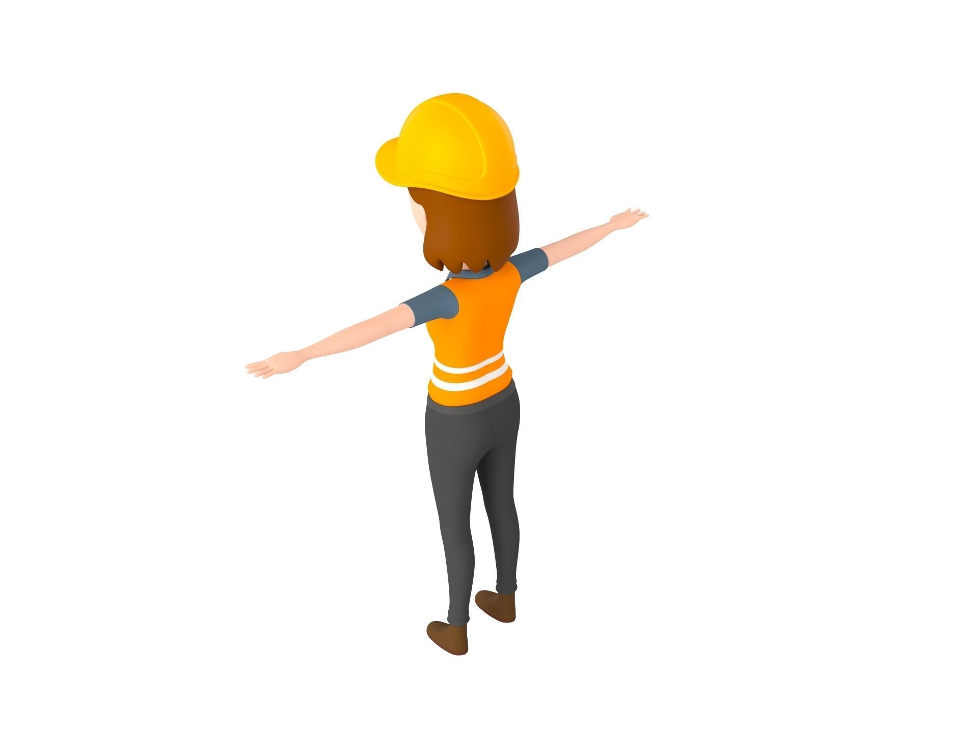 CartoonGirl037 Female Worker 3D model | CGTrader