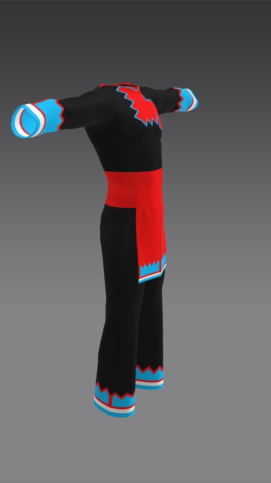 Hmong man outfit design for 3d cartoon 3D model | CGTrader