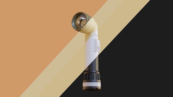3D model L shaped military flashlight VR / AR / low-poly | CGTrader
