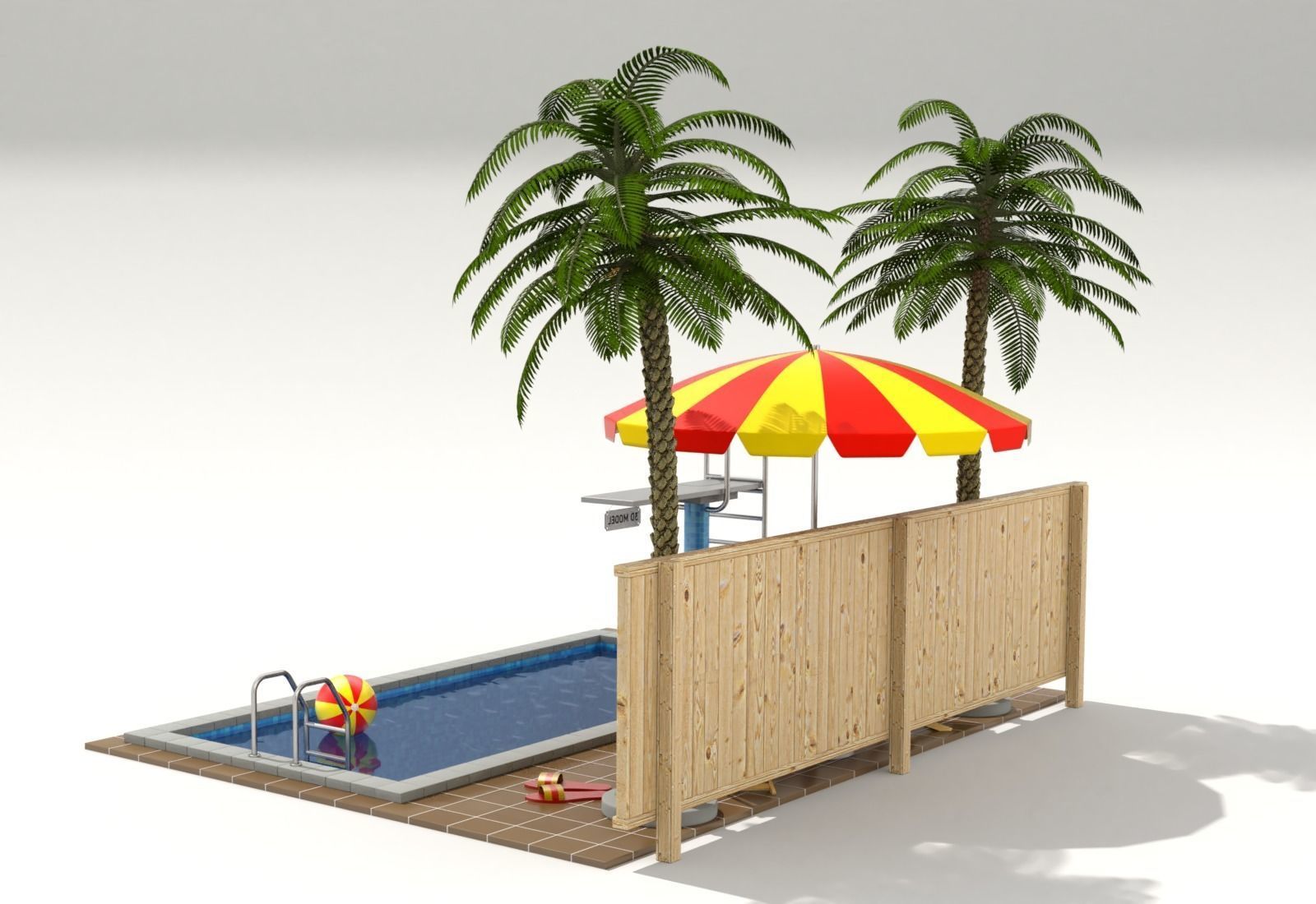 Pool Scene 3D model | CGTrader