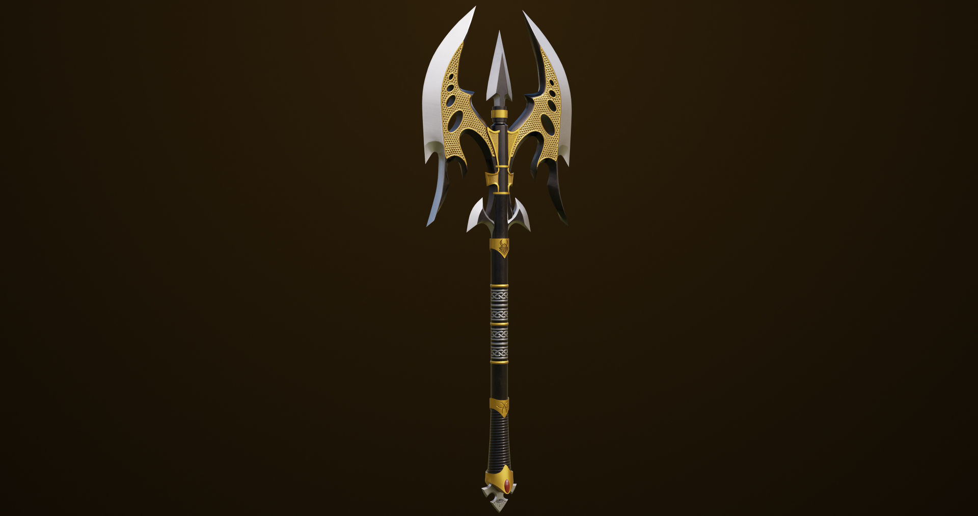3D model Battle Axe 01 Golden All PBR Unity UE Textures Included VR / AR / low-poly | CGTrader
