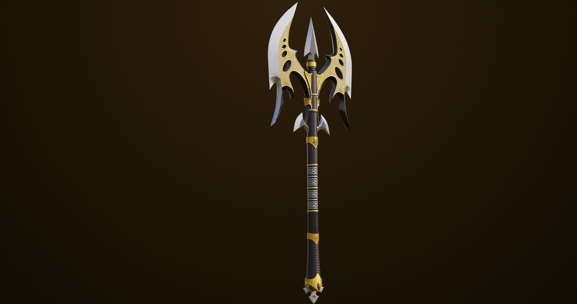 3D model Battle Axe 01 Golden All PBR Unity UE Textures Included VR ...