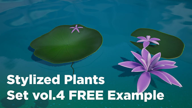 Stylized Plants Set vol 04 foliage FREE EXAMPLE free VR / AR / low-poly ...