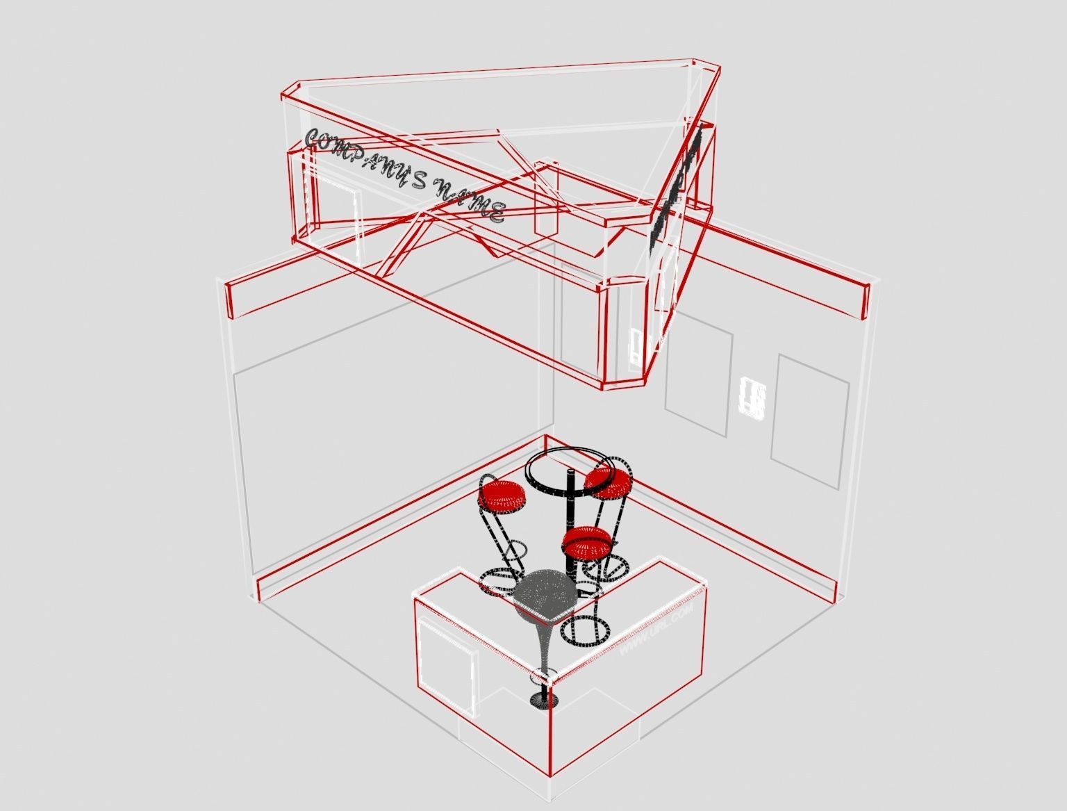 Exhibition Booth- 3x3m-design 003 3D model | CGTrader