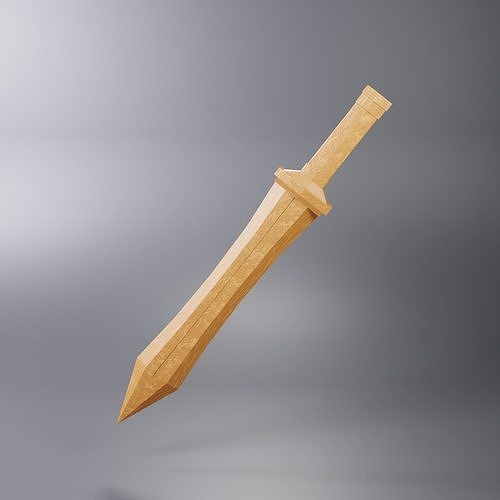 3D model Wooden Sword Type E1 VR / AR / low-poly | CGTrader