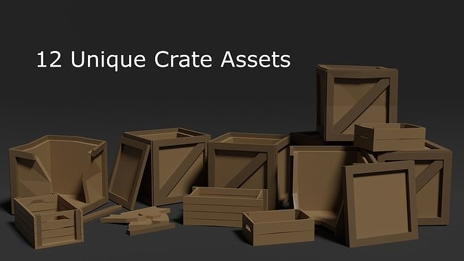 3D model Low Poly Style Crate Assets VR / AR / low-poly | CGTrader