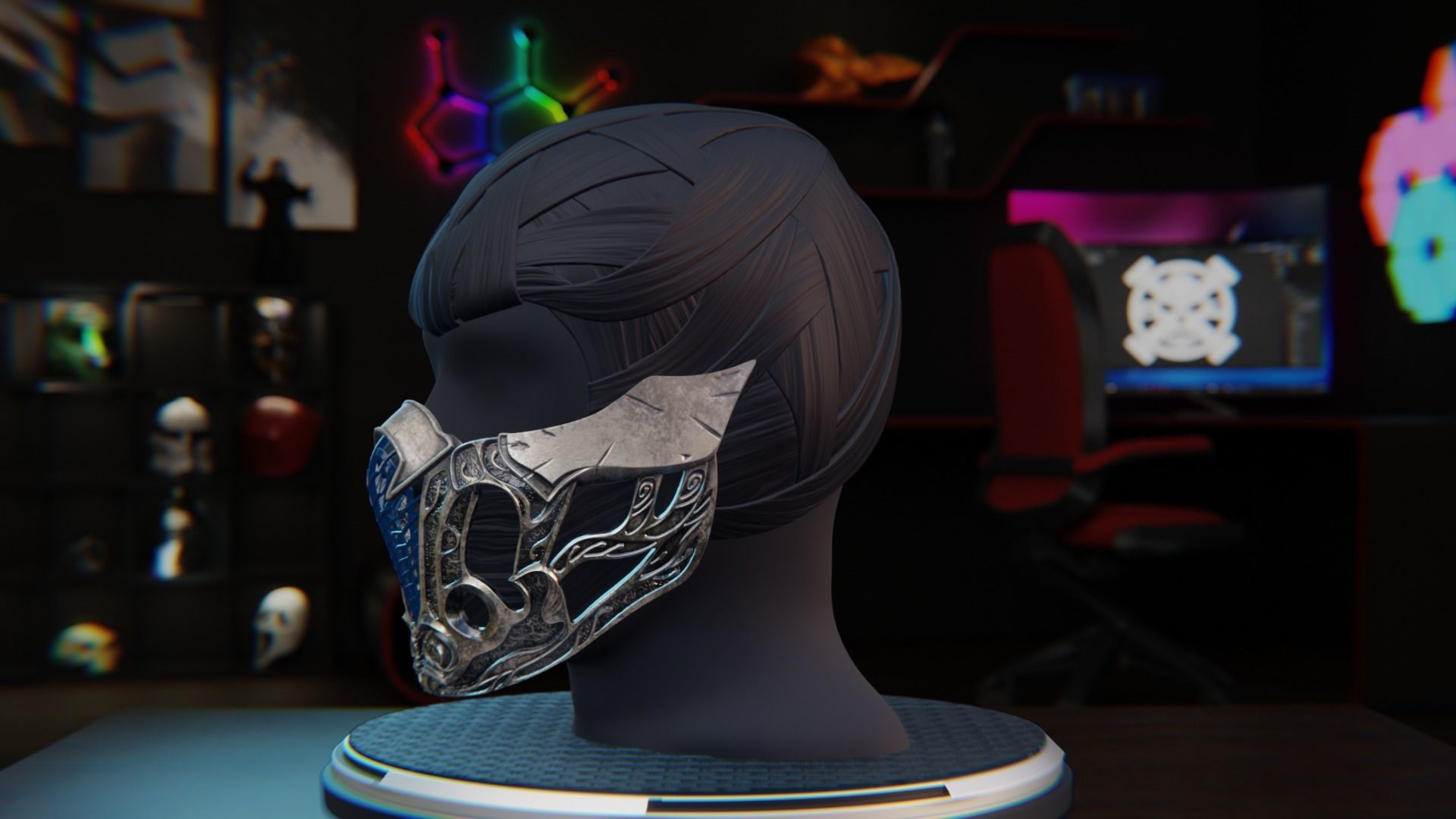 3D File of Sub-Zero Mask from Mortal Kombat Movie 2021 3D model 3D ...