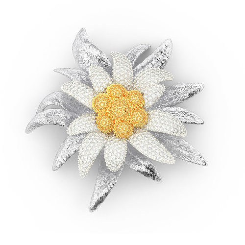 190924 Brooche Edelweiss 3D model 3D printable | CGTrader