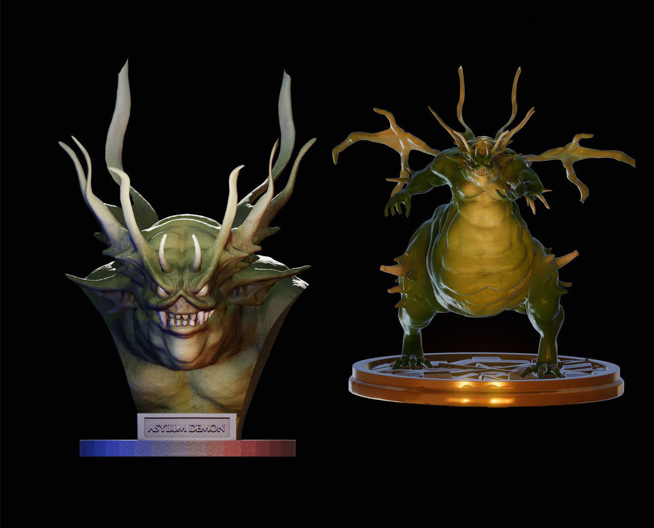 demon asylum figure and bust 3D model 3D printable | CGTrader