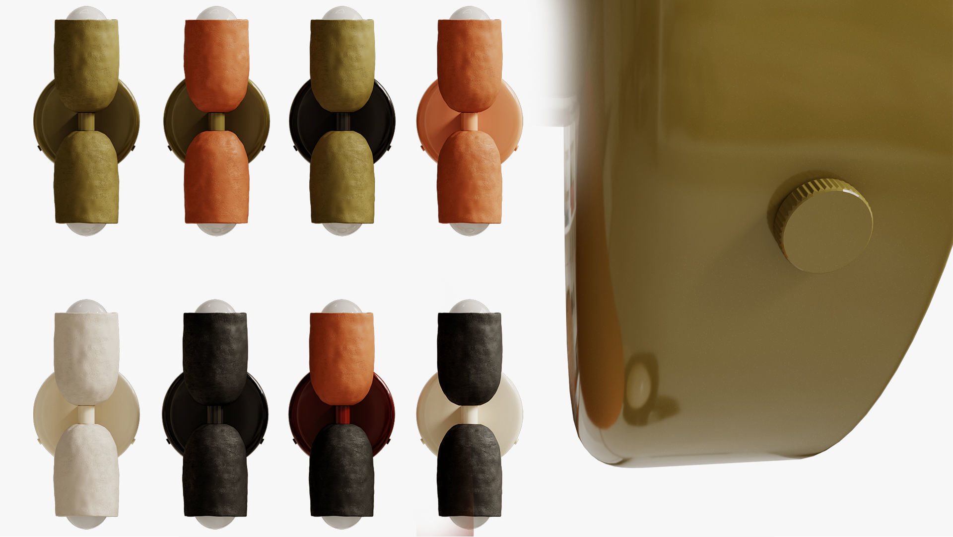 Ceramic Up Down Sconce - Tonal Hardware 3D model | CGTrader