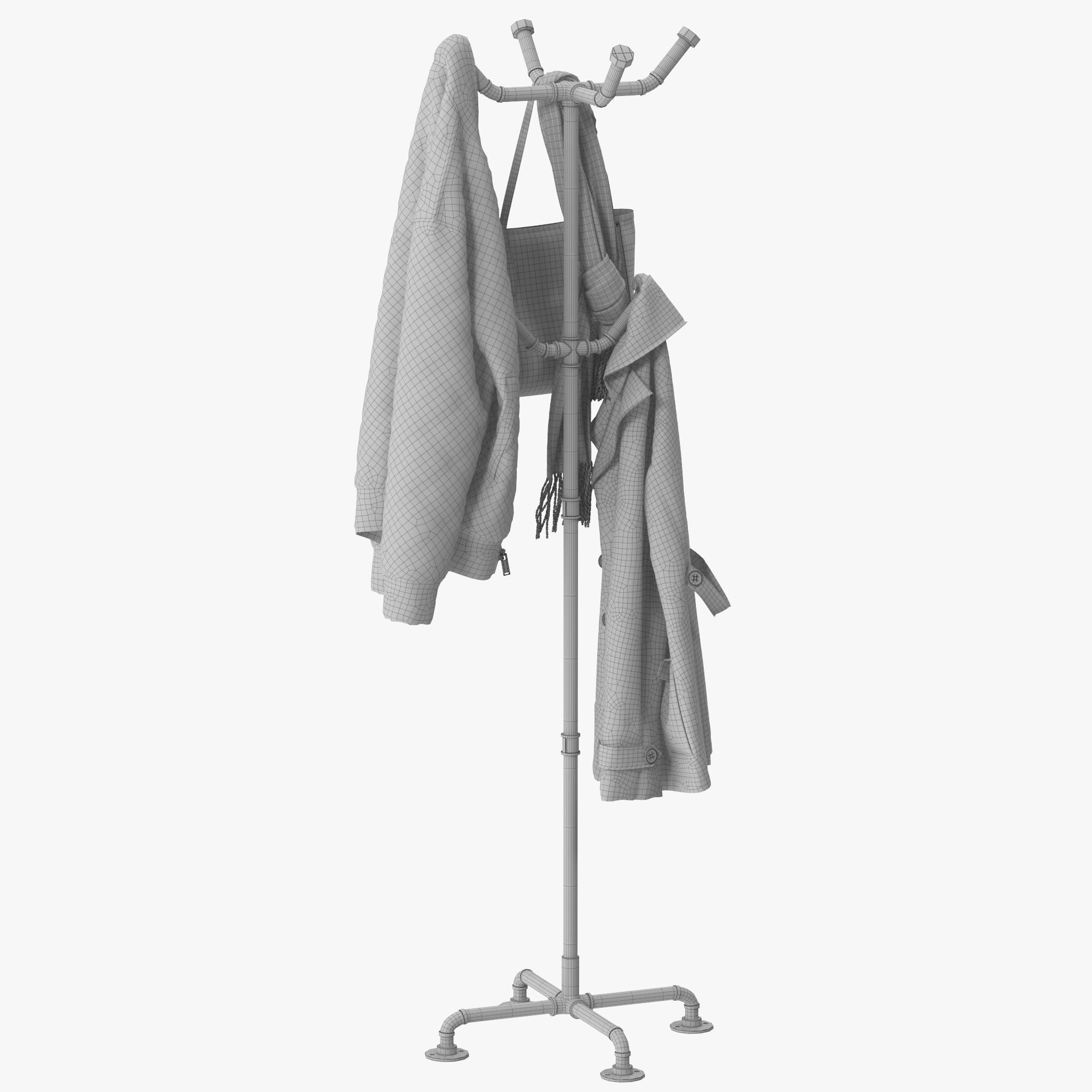 Industrial Coat Racks 3D model | CGTrader