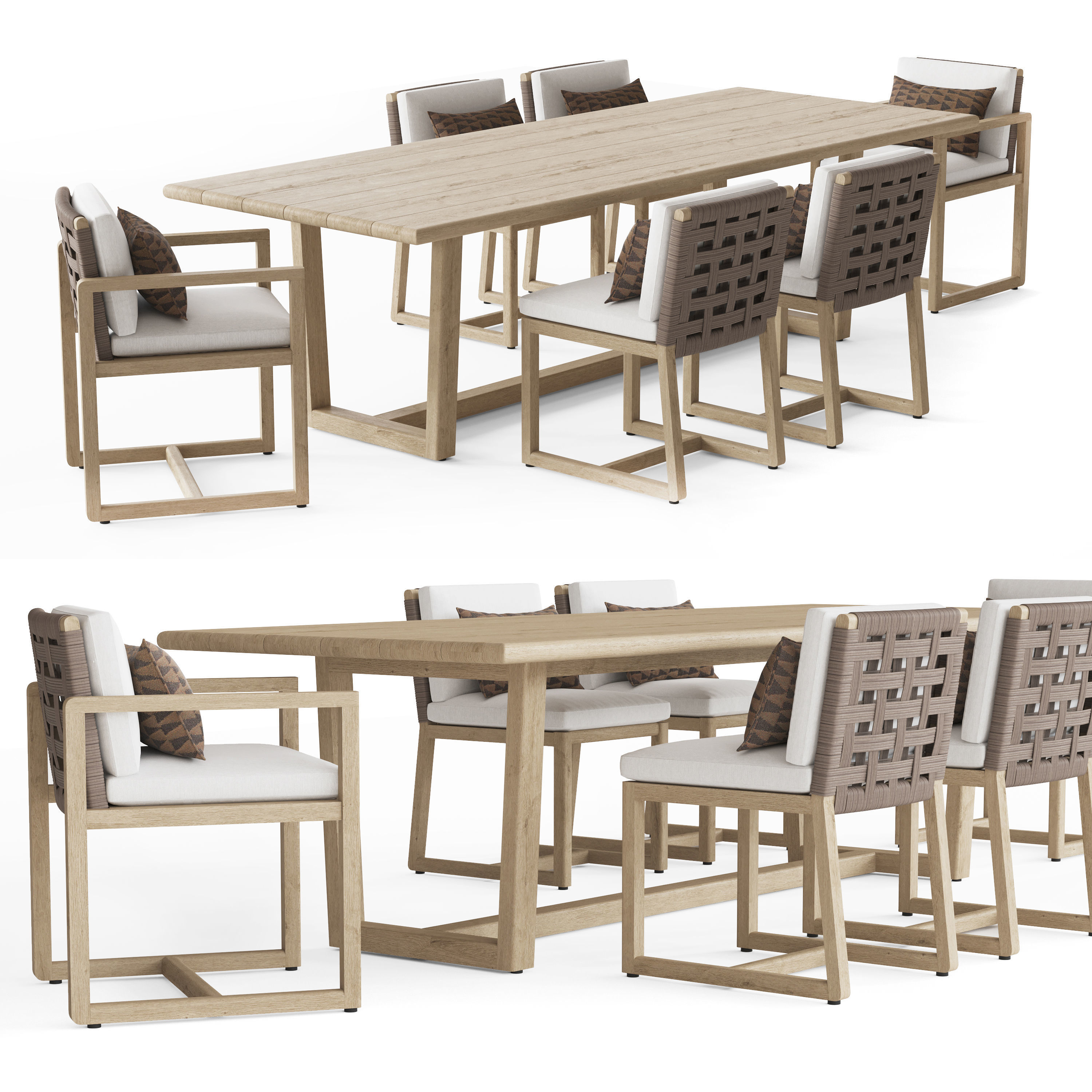 BELIZE TEAK RECTANGULAR DINING TABLE 3D model | CGTrader