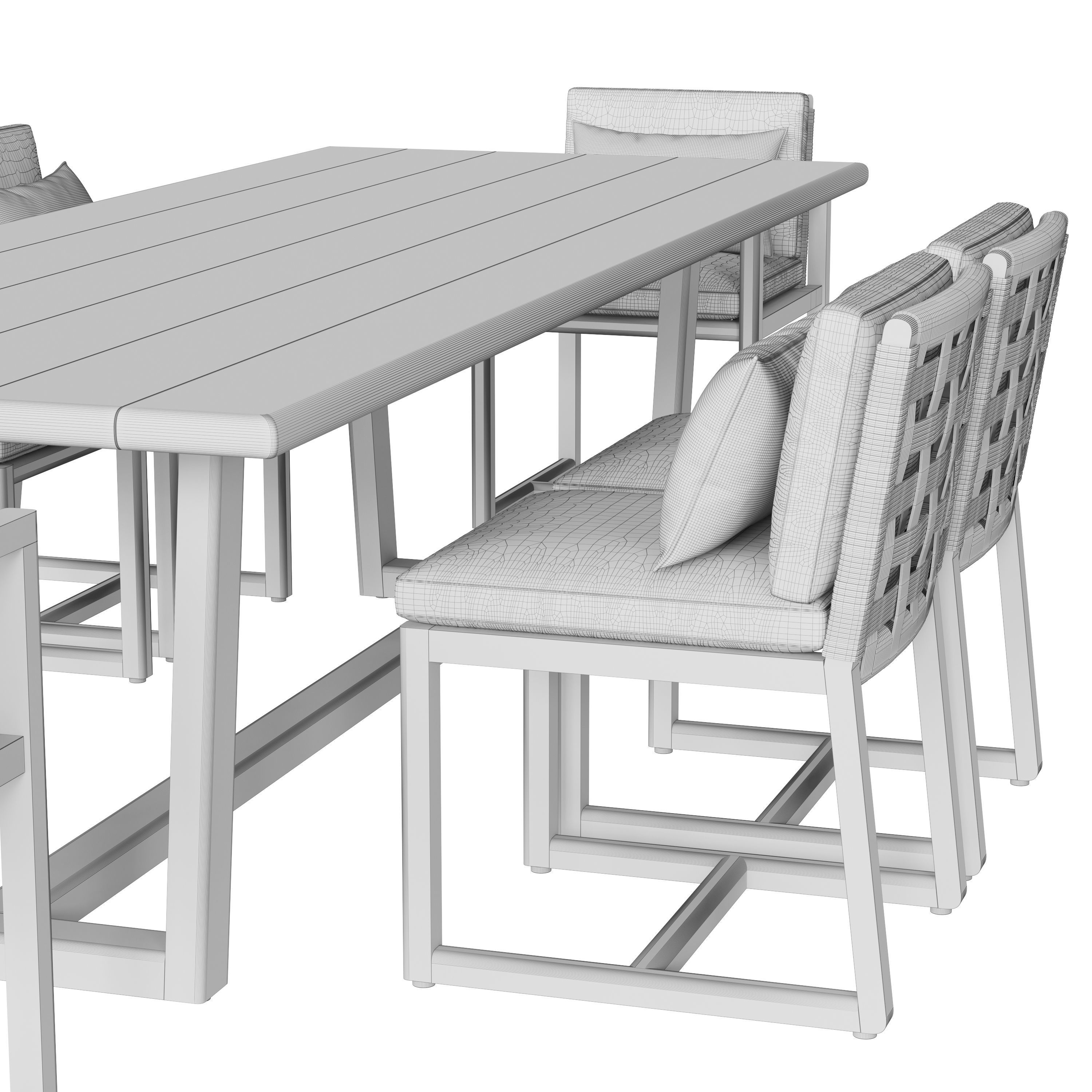 BELIZE TEAK RECTANGULAR DINING TABLE 3D model | CGTrader