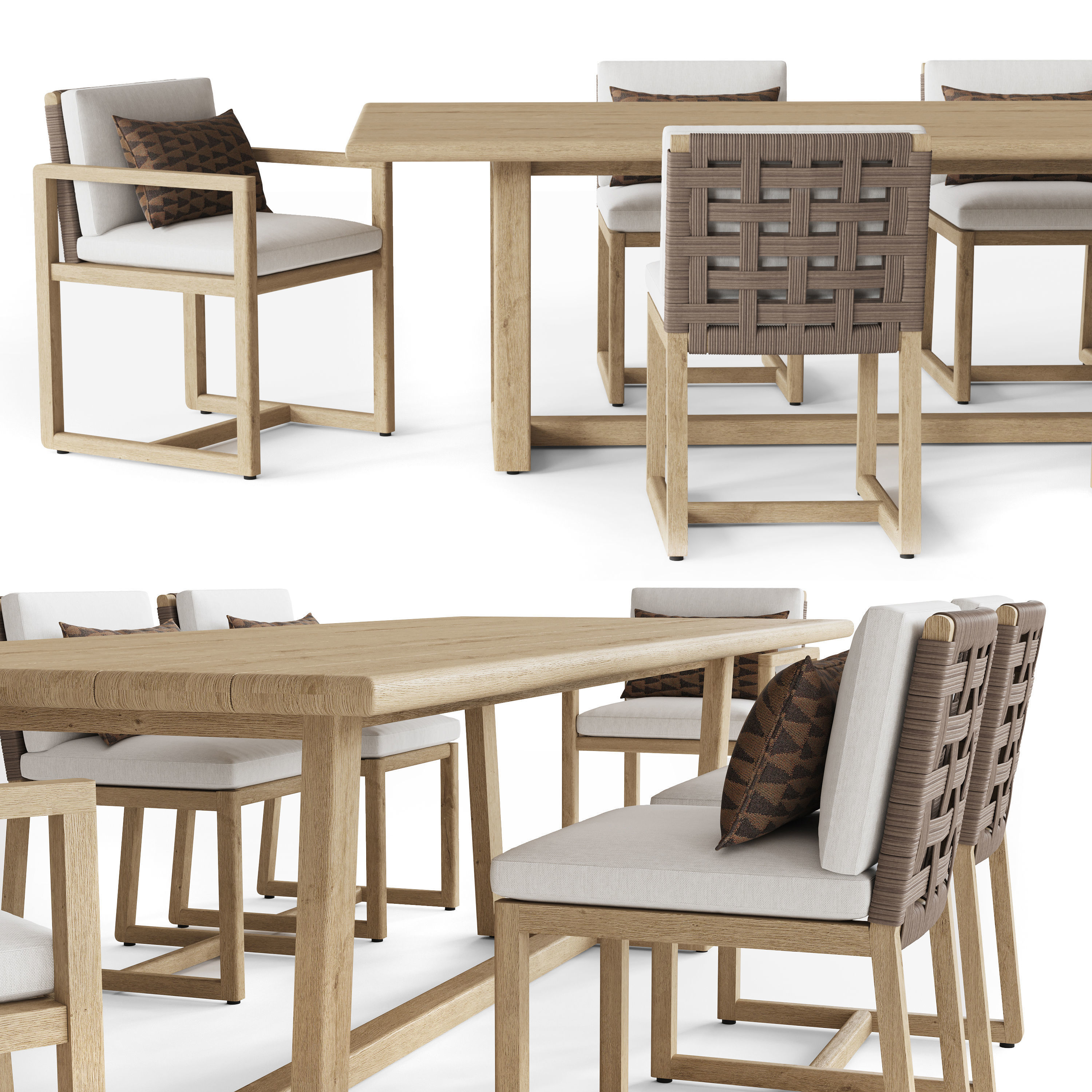 BELIZE TEAK RECTANGULAR DINING TABLE 3D model | CGTrader