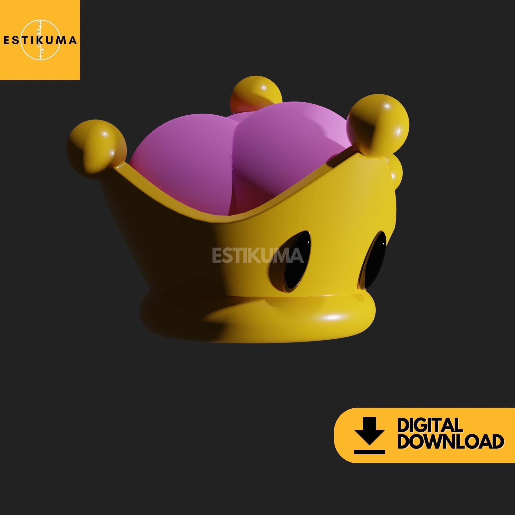 Bowsette Crown and Horns STL 3D Files Digital Download 3D model 3D ...