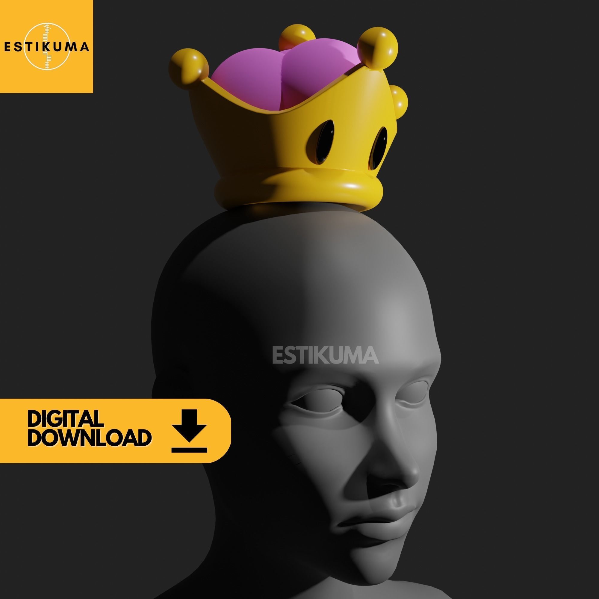Bowsette Crown and Horns STL 3D Files Digital Download 3D model 3D ...