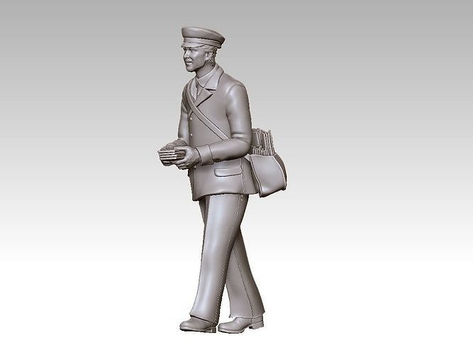 POSTMAN statue of man with briefcase 3D model 3D printable | CGTrader