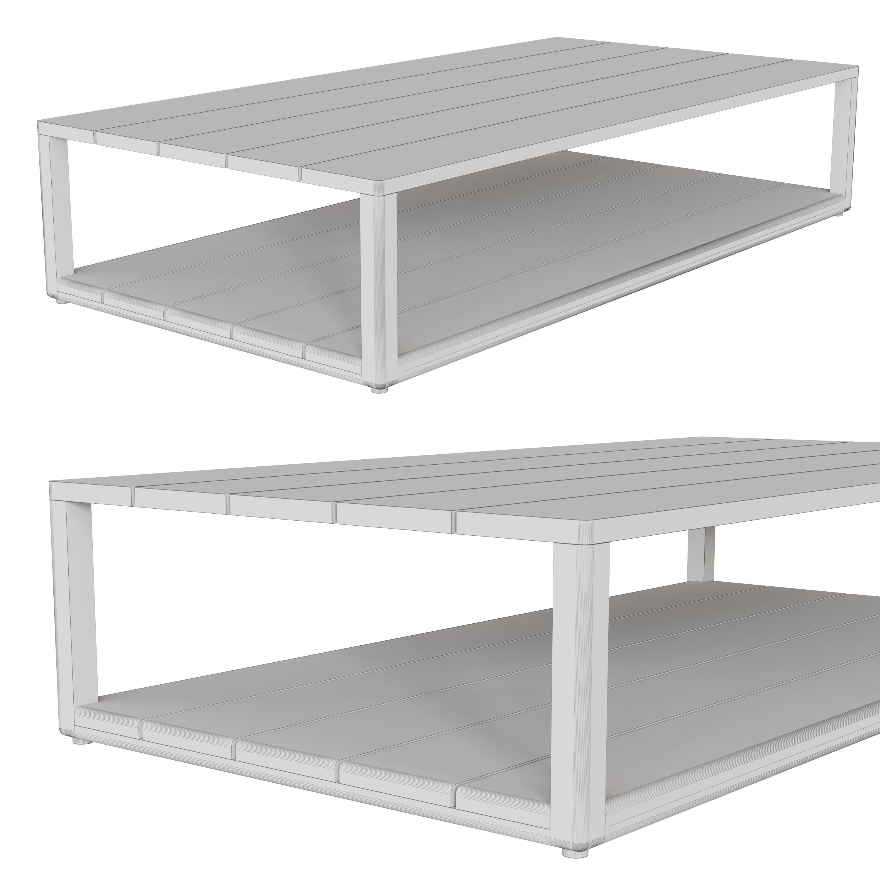 BELIZE TEAK RECTANGULAR COFFEE TABLE 3D model | CGTrader