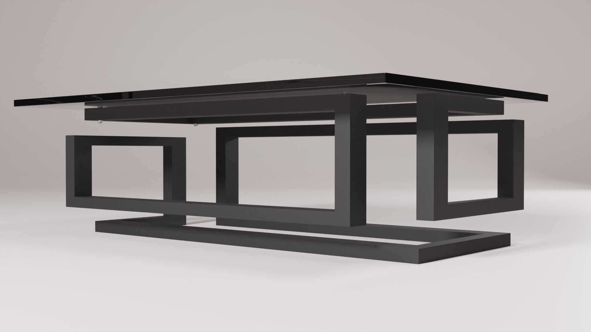 Loft glass metallic table 3D model | CGTrader