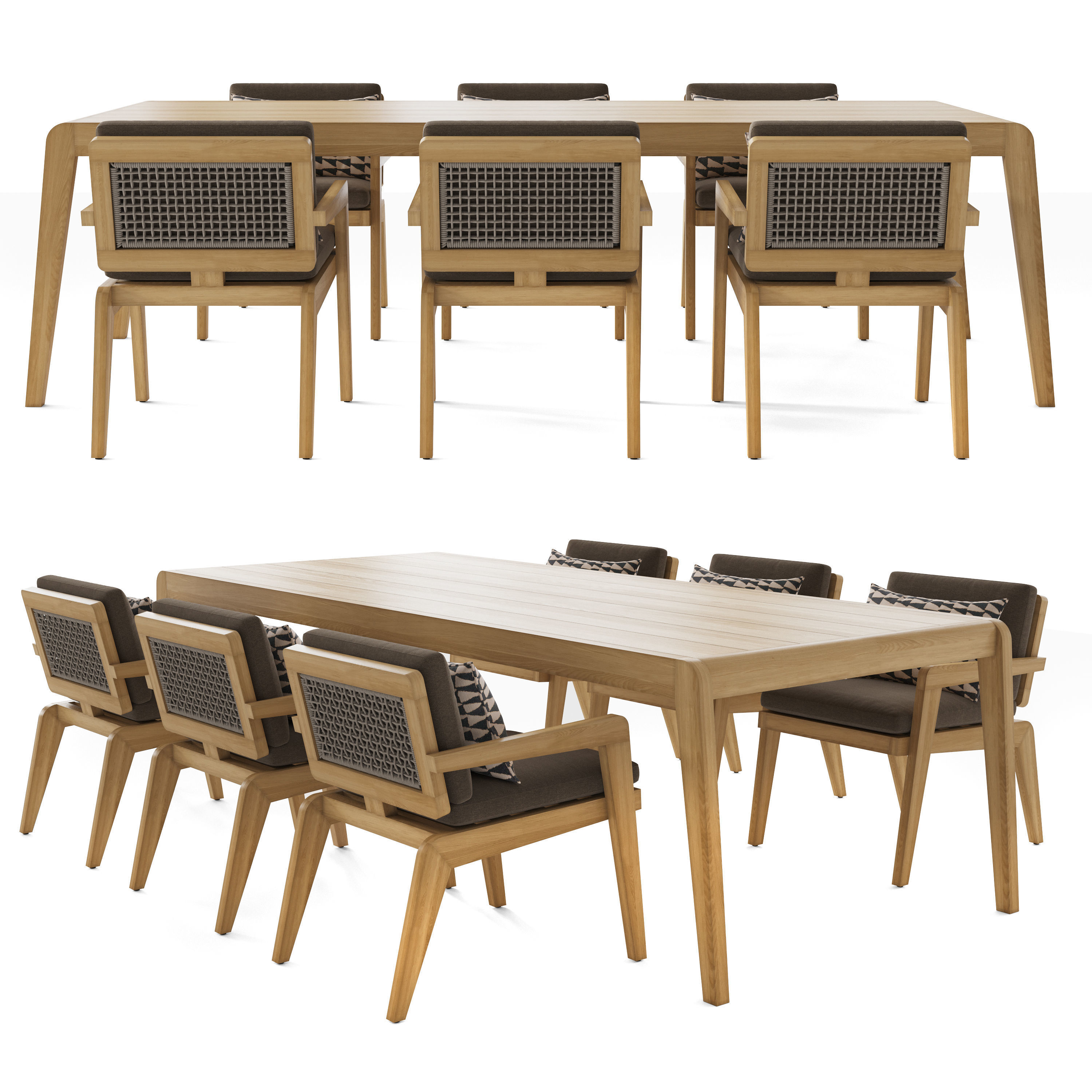 RH AVILA TEAK DINING TABLE 108 3D model | CGTrader