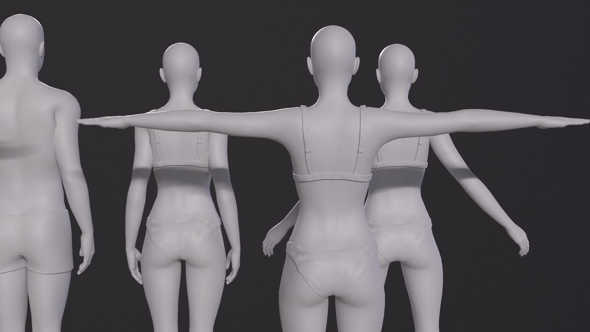 3D model Characters base mesh pack VR / AR / low-poly | CGTrader
