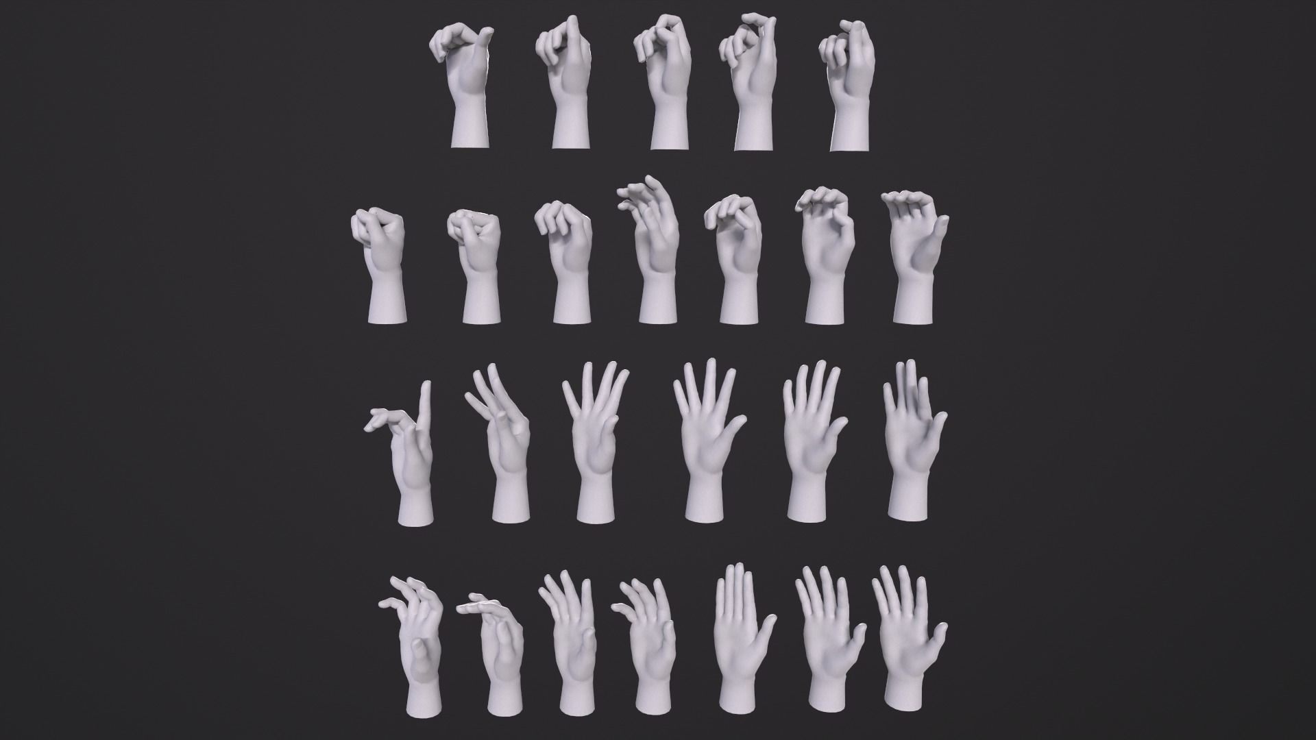 3D model Hands pack 25 different poses VR / AR / low-poly | CGTrader