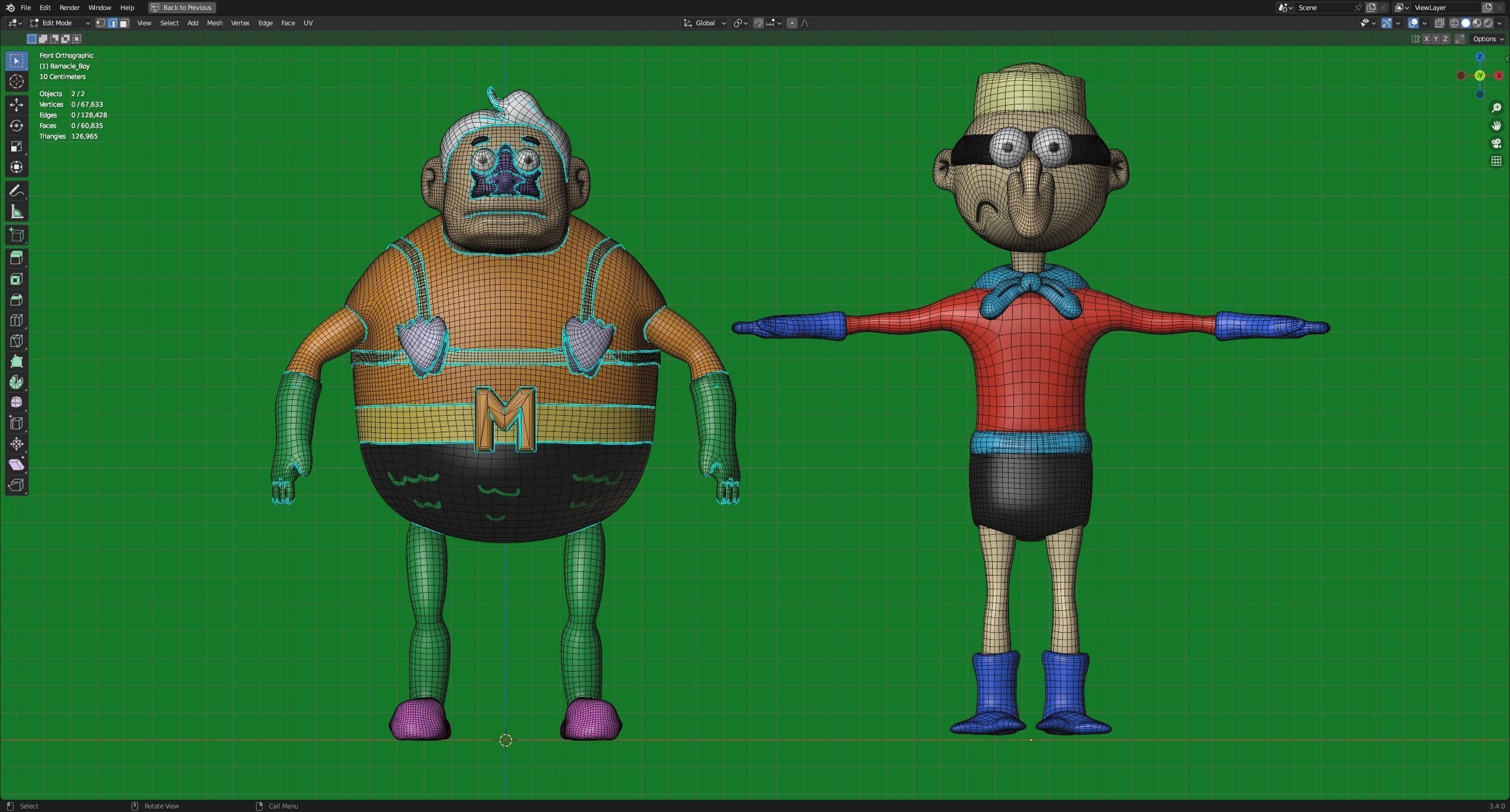 3D model Mermaid Man and Barnacle Boy - Spongebob Squarepants VR / AR ...